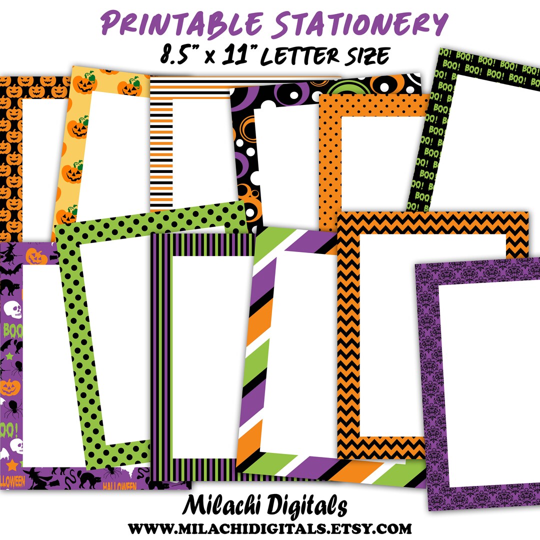Printable Halloween Stationery Trick or Treat Letter Paper Halloween ...