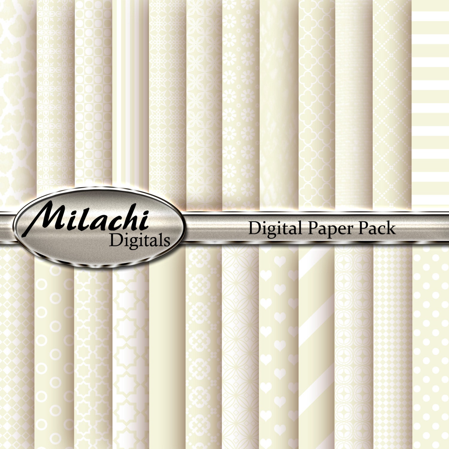 Beige and White Digital Paper Pack Commercial Use Instant - Etsy