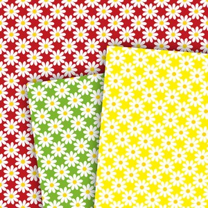 Daisy Digital Paper Pack, Birthday Scrapbook Papers, Seamless ...