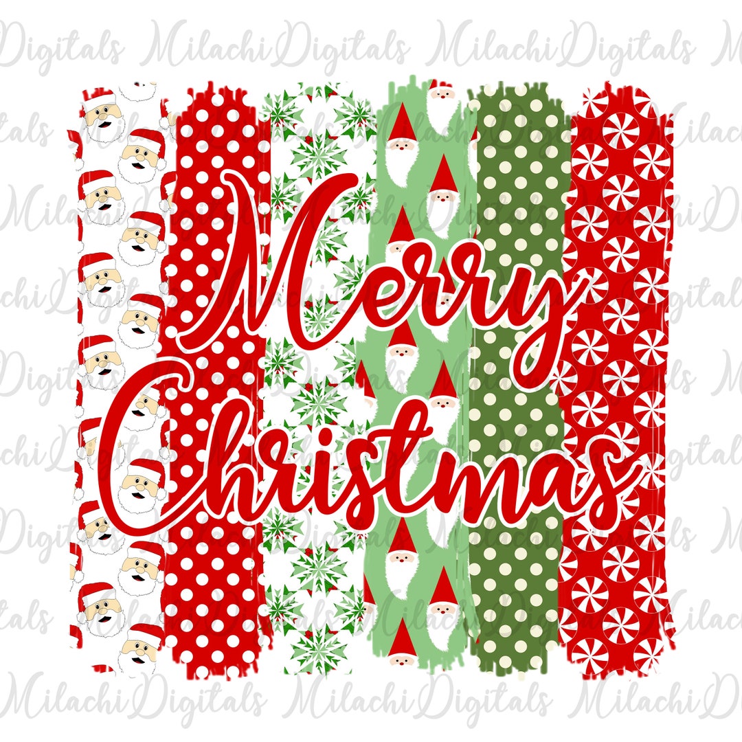 Merry Christmas Brush Strokes PNG Sublimation Download DTG Printing ...
