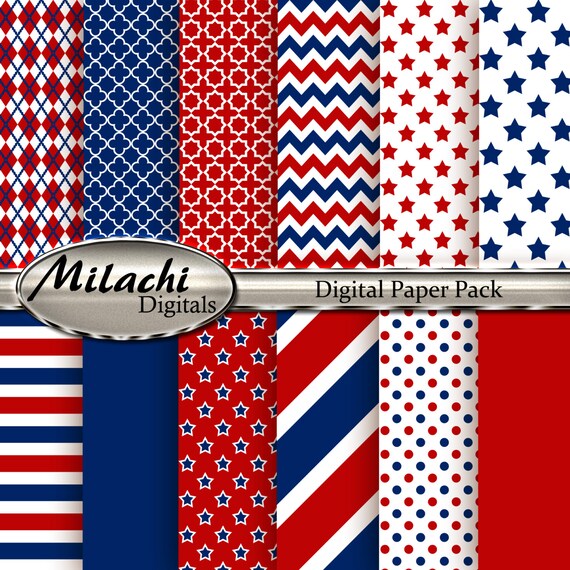 USA Digital Paper Pack Scrapbook Papers Commercial Use - Etsy