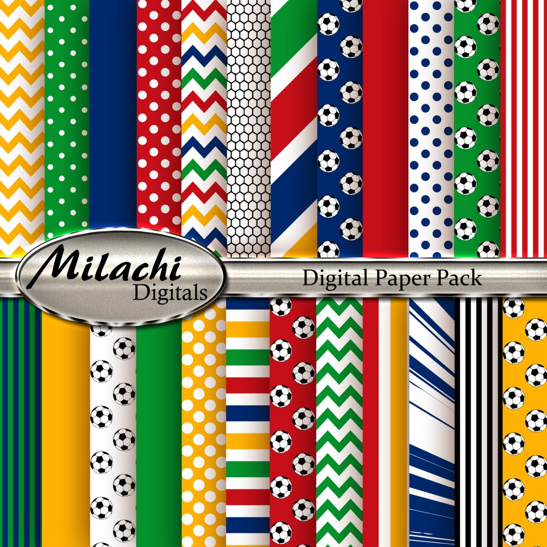 World Cup Brazil Digital Paper Pack, Scrapbook Papers, Commercial Use ...