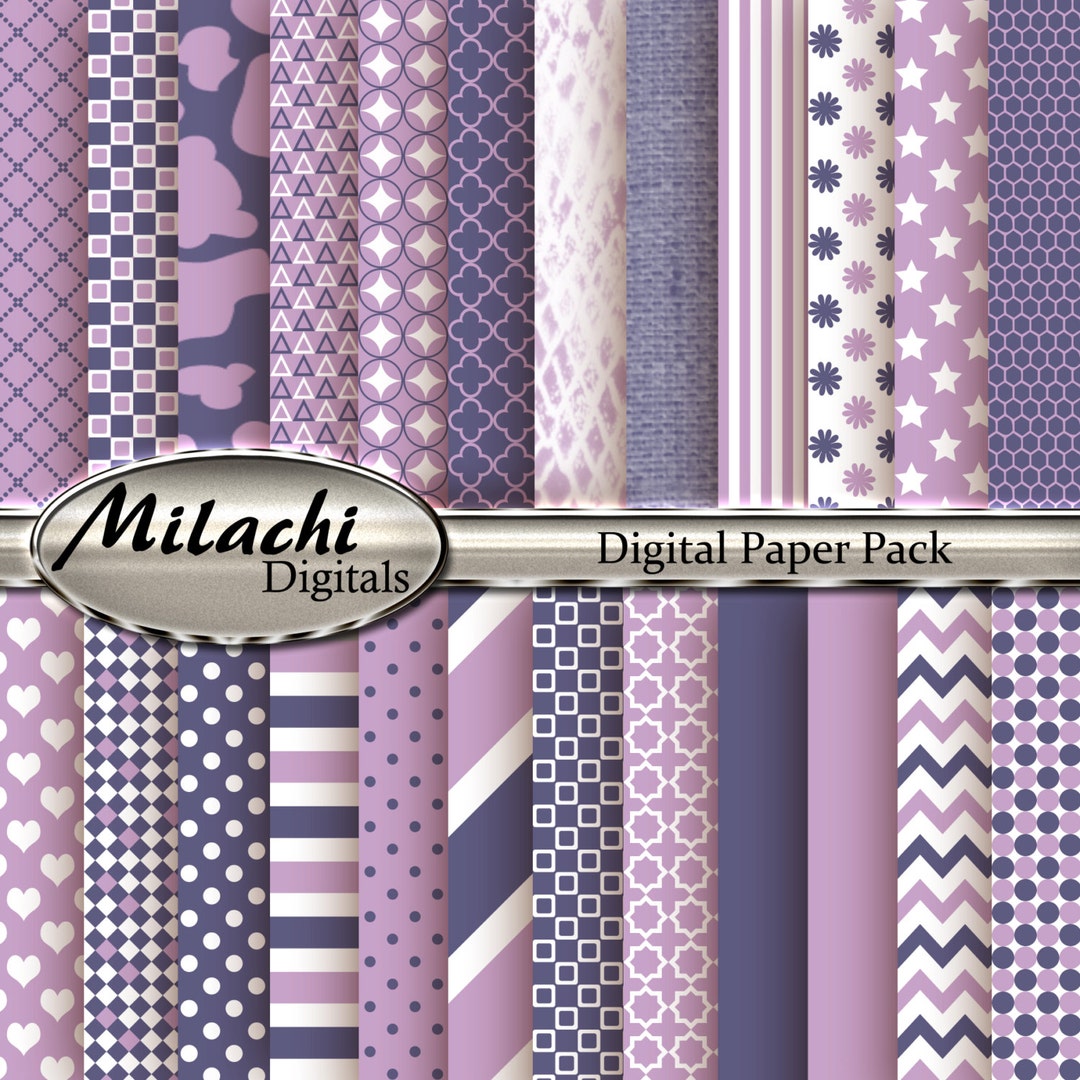 Lilac and Grape Digital Paper Pack - Commercial Use - Instant Download ...