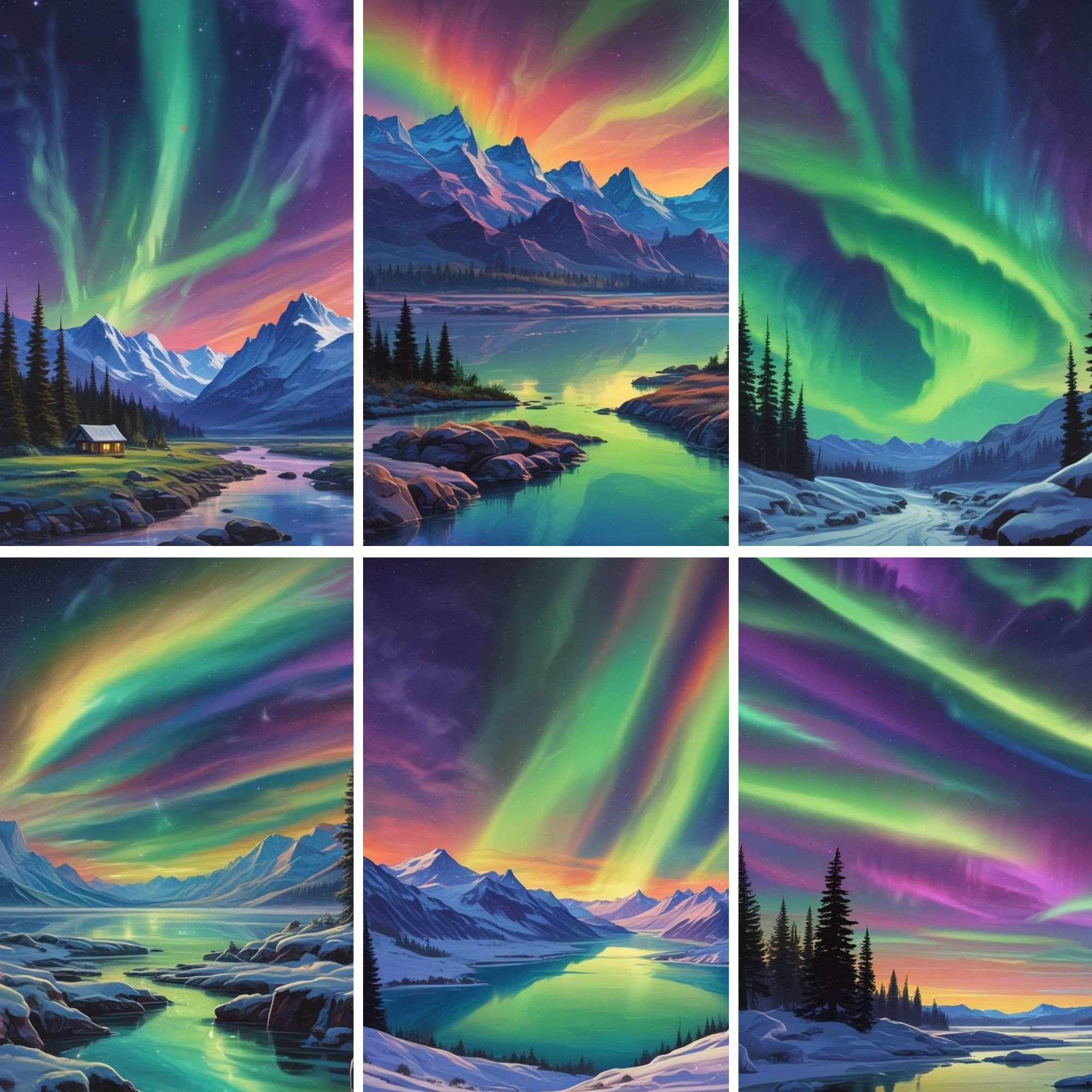Aurora Borealis Digital Paper Pack 8.5"x11", Northern Lights Junk ...