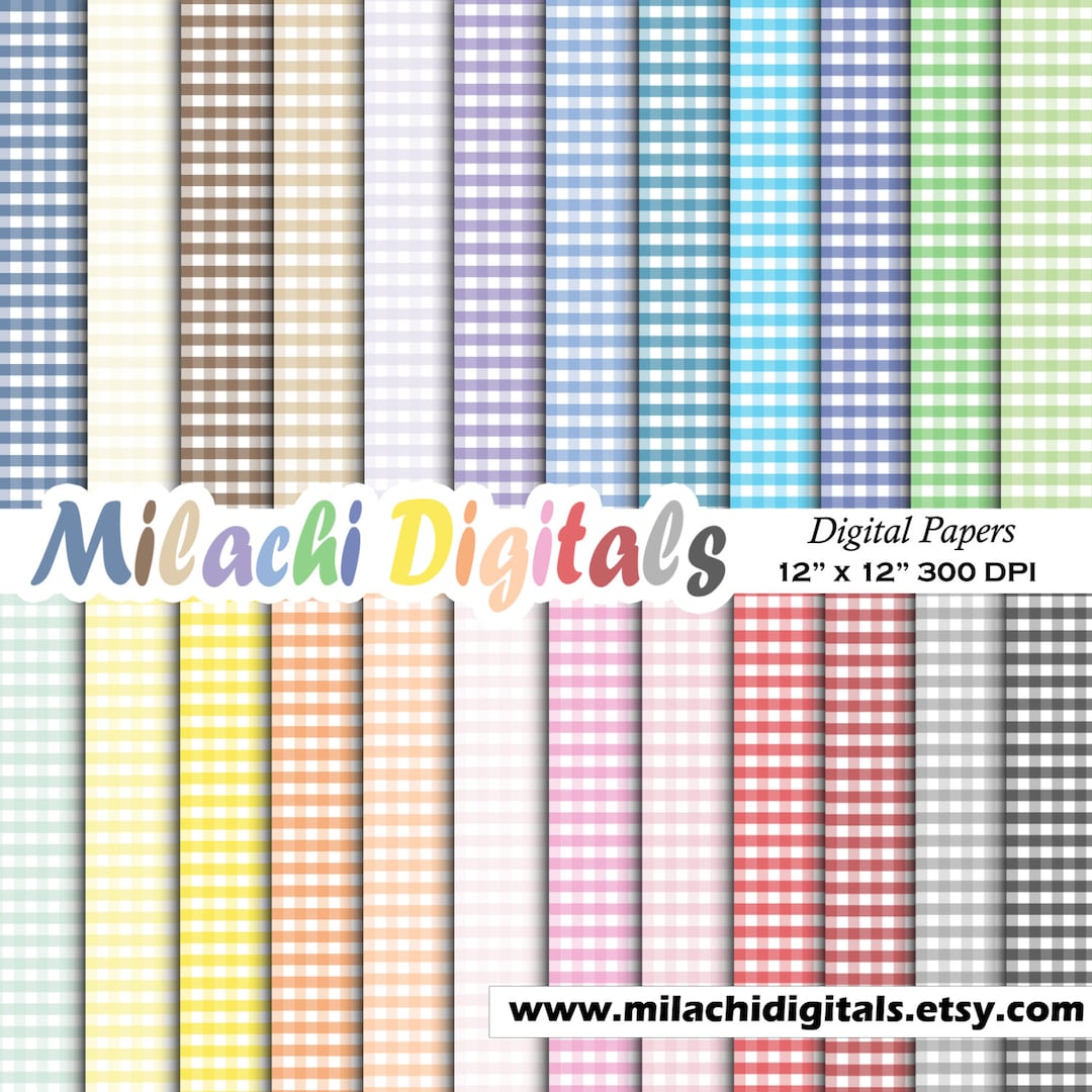 Gingham Digital Paper, Scrapbook Papers, Background, Wallpaper ...