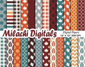 Fall Digital Paper, Thanksgiving Scrapbook Papers, Leaf Wallpaper ...