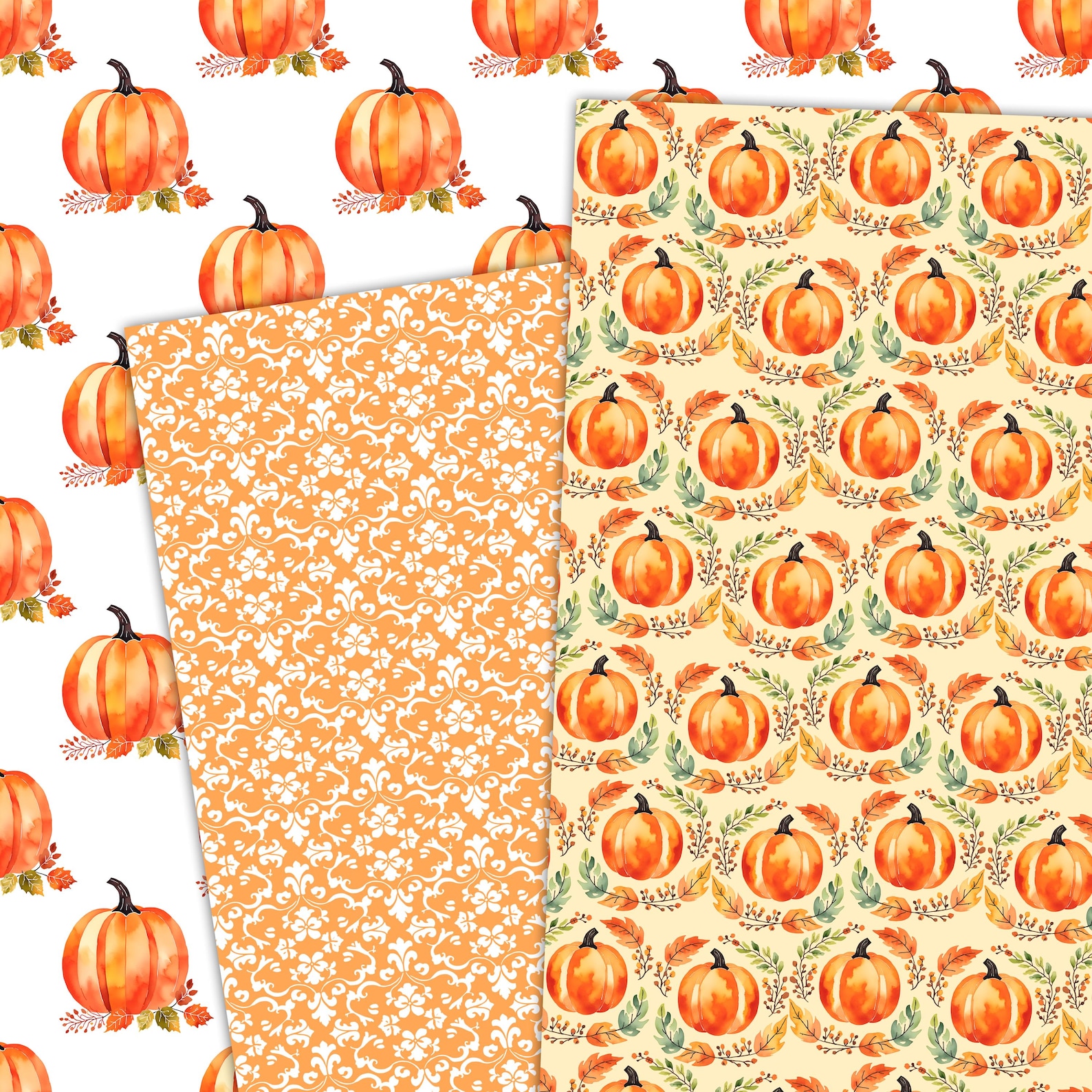 Thanksgiving Digital Paper, Seamless Pattern, 12"x12" Scrapbook Paper ...