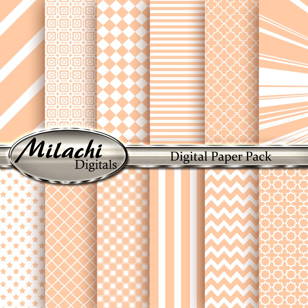 Peach Digital Paper Pack - Commercial Use - Instant Download - M15 - Etsy