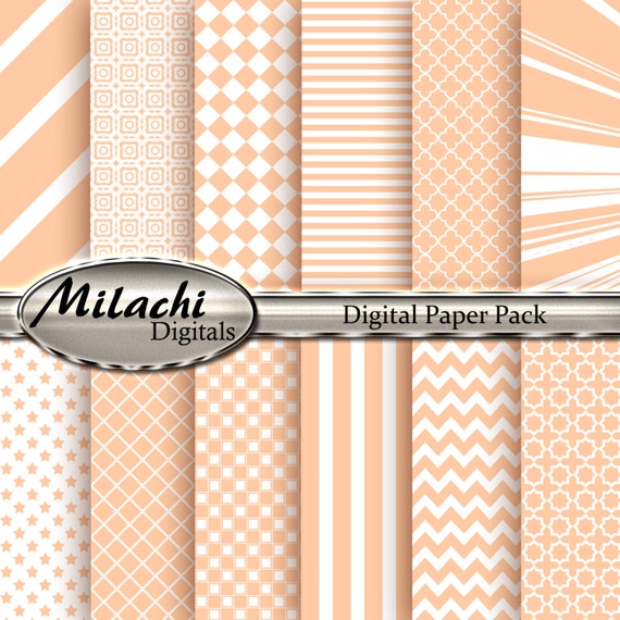 Peach Digital Paper Pack Commercial Use Instant Download | Etsy