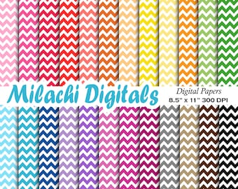 Chevron Digital Paper 8.5 X 11 Scrapbook Papers | Etsy