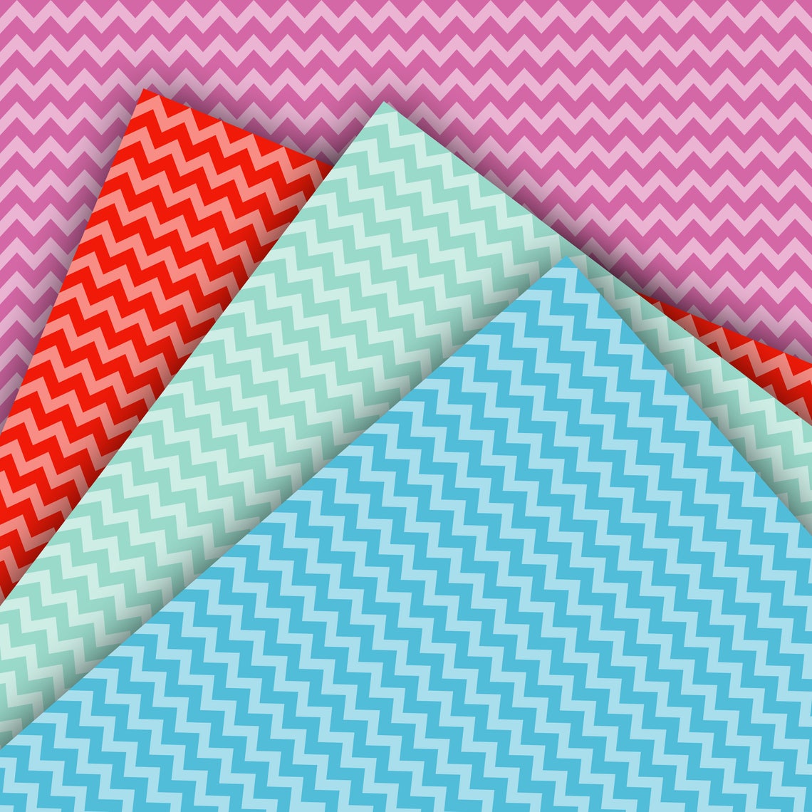 Chevron Digital Paper Printable Digital Scrapbooking - Etsy