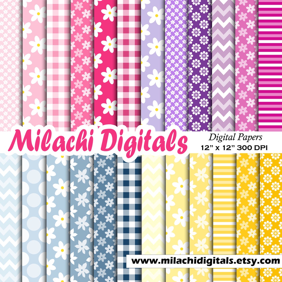 Spring Digital Paper, Seamless Backgrounds, Cherry Blossom Scrapbook ...
