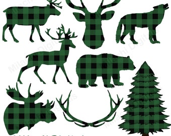 Buffalo Plaid Clipart Lumberjack Clipart Planner Stickers | Etsy