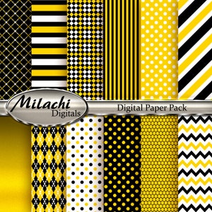 Bumble Bee Digital Paper Pack Commercial Use Instant - Etsy