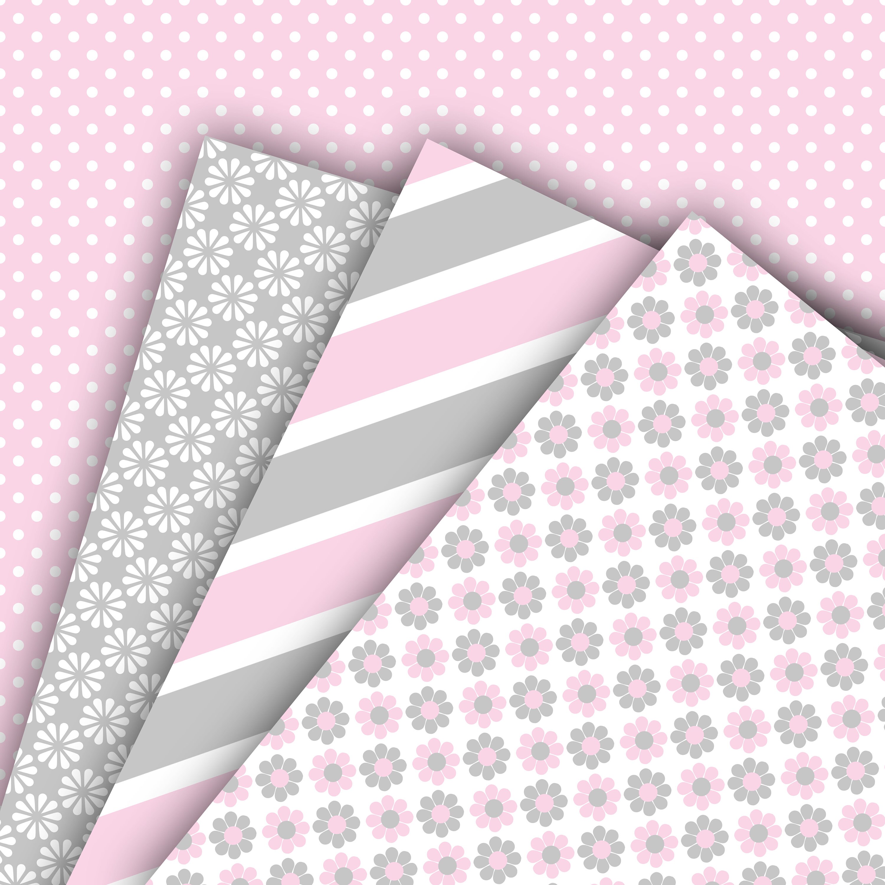 Light Pink and Light Gray Digital Paper Baby Shower Scrapbook - Etsy