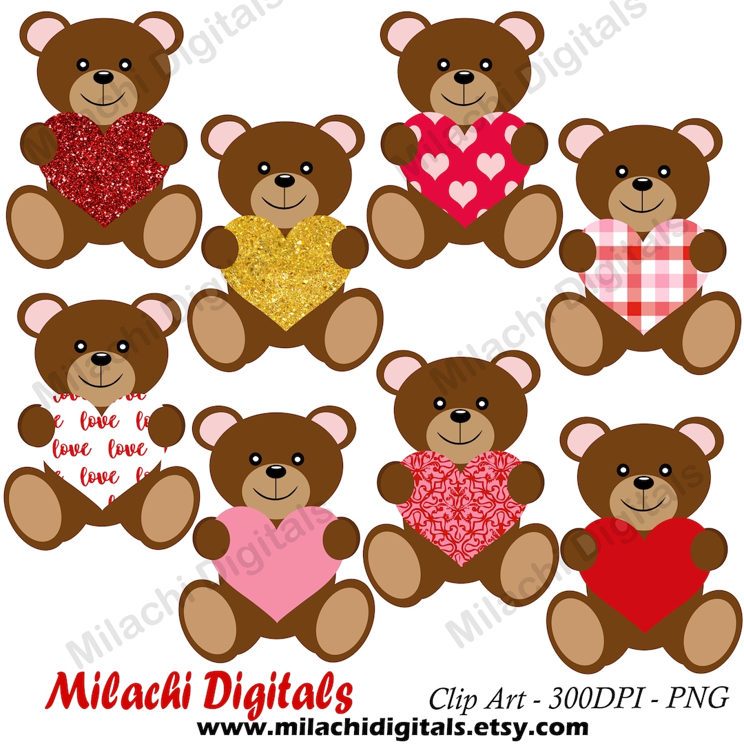 Valentine's Day Teddy Bear Clipart, Teddy Bear Clipart, Planner ...