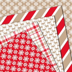 Christmas Digital Paper, Holiday Scrapbook Papers, Snowflake Wallpaper ...