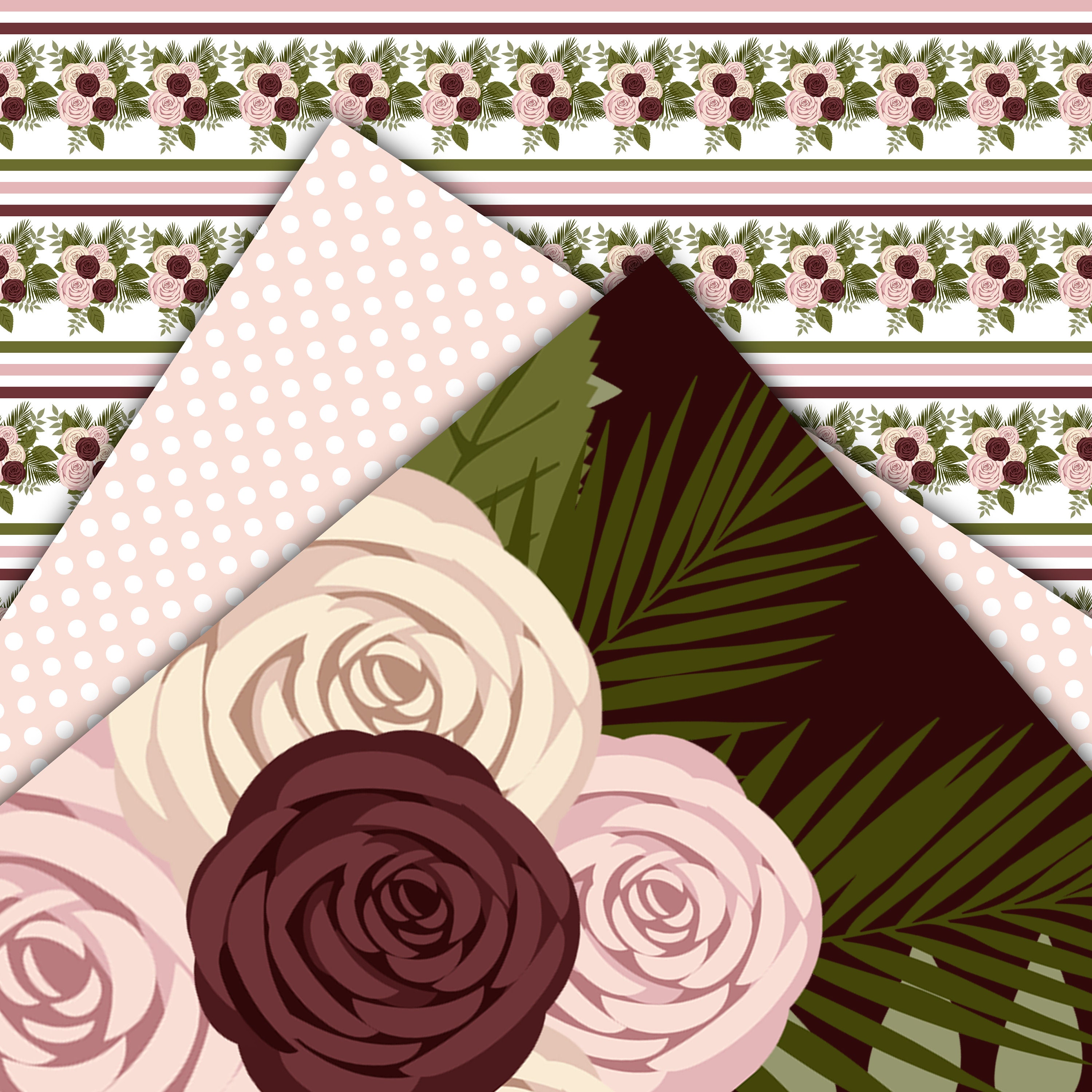 Floral Digital Paper, Floral Papers, Printable Scrapbook Paper, Flower ...