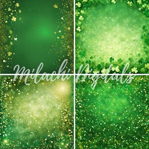 St. Patrick's Day Digital Paper, Shamrock Patterns, Junk Journal Pages ...