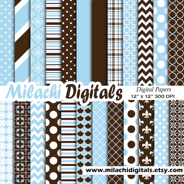 Baby Blue and Brown - Etsy