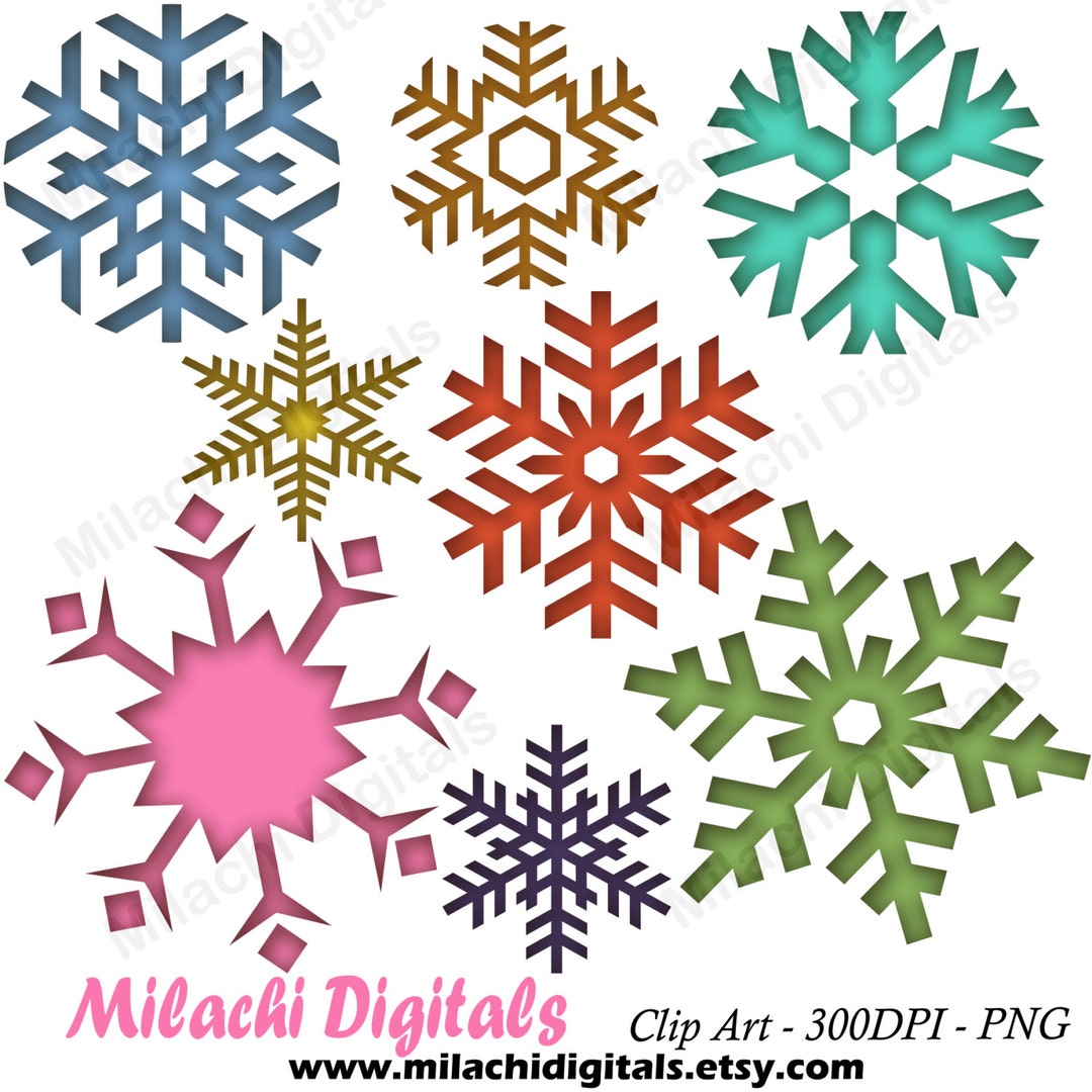 Snowflakes Clipart, Holiday Clipart, Vector Graphics, Winter Clipart ...