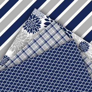 Navy Blue and Gray Digital Paper, Patterns, Scrapbook Papers, Wallpaper ...