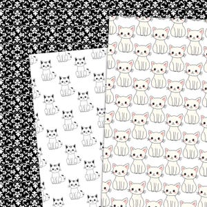 Cute Cats Digital Paper, Seamless 12"x12" Scrapbook Paper, Cat Junk ...