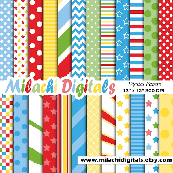 Circus Digital Paper - Etsy