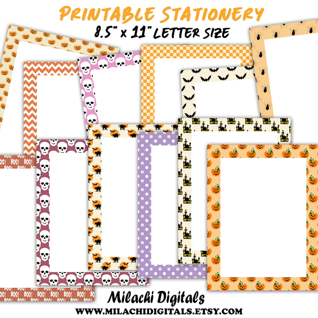 Printable Halloween Stationery, Trick or Treat Letter Paper, Halloween ...