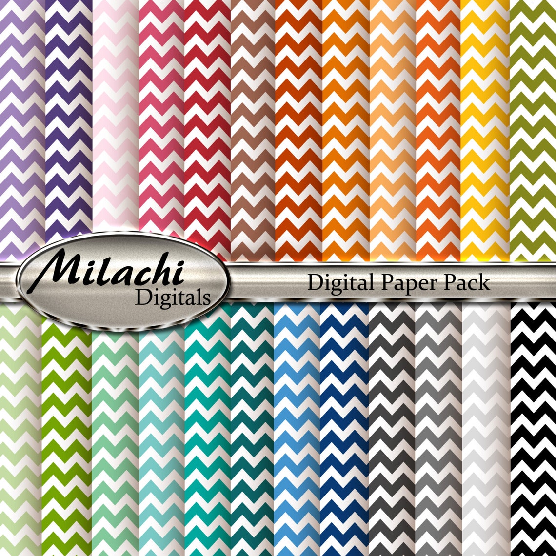 Chevron Digital Paper Pack Commercial Use Instant Download | Etsy