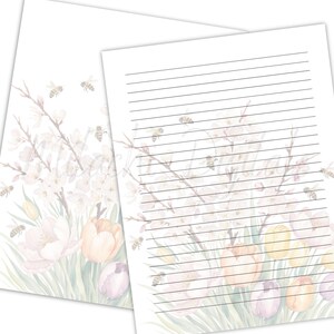 Spring Blossoms Printable Stationery - Floral-themed Lined and Unlined ...