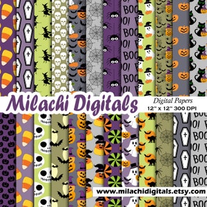 Halloween Digital Paper, Trick or Treat Scrapbook Papers, Seamless ...