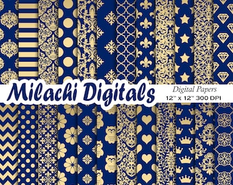 Royal Blue Damask | Etsy