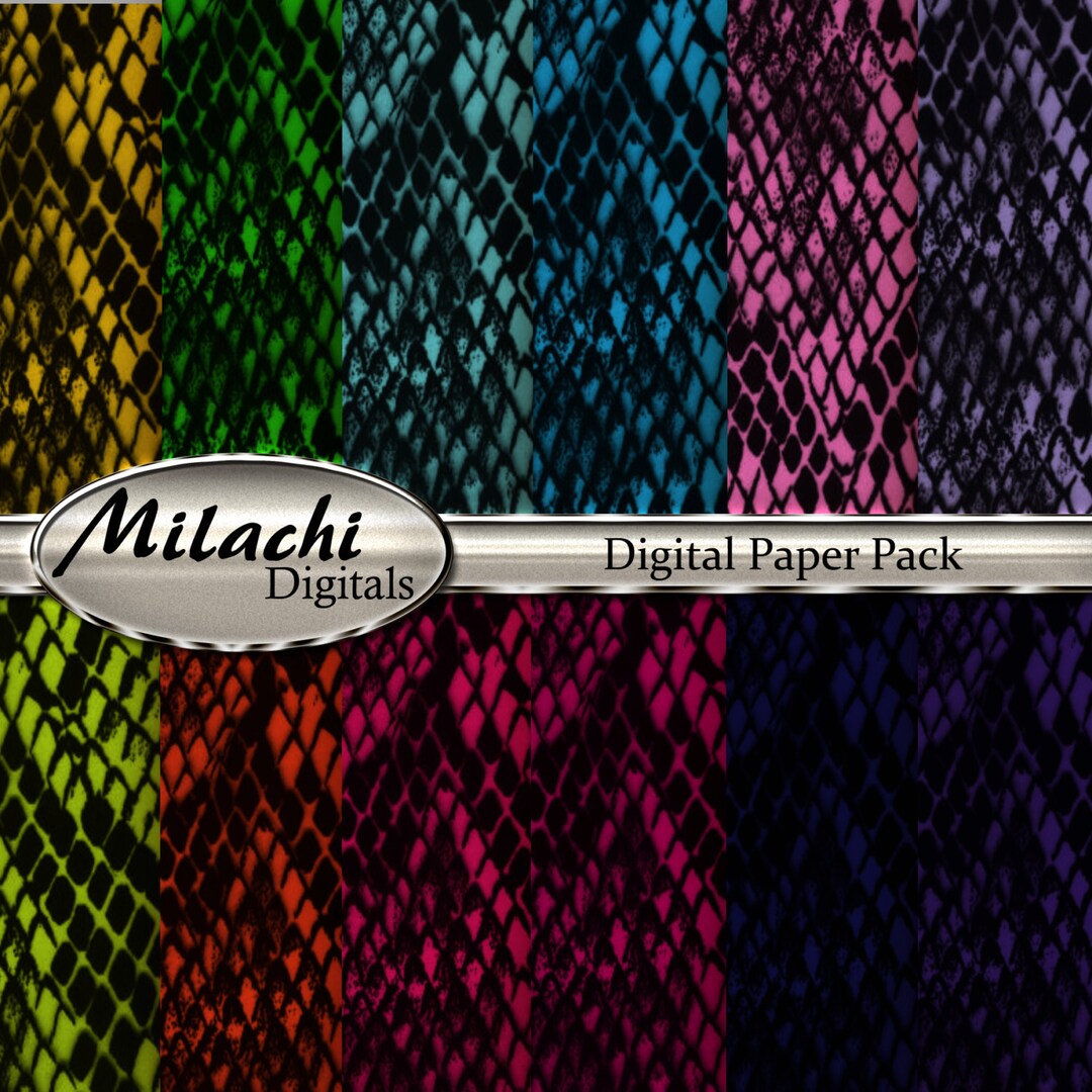 Snake Print Digital Paper Pack - Commercial Use - Instant Download ...