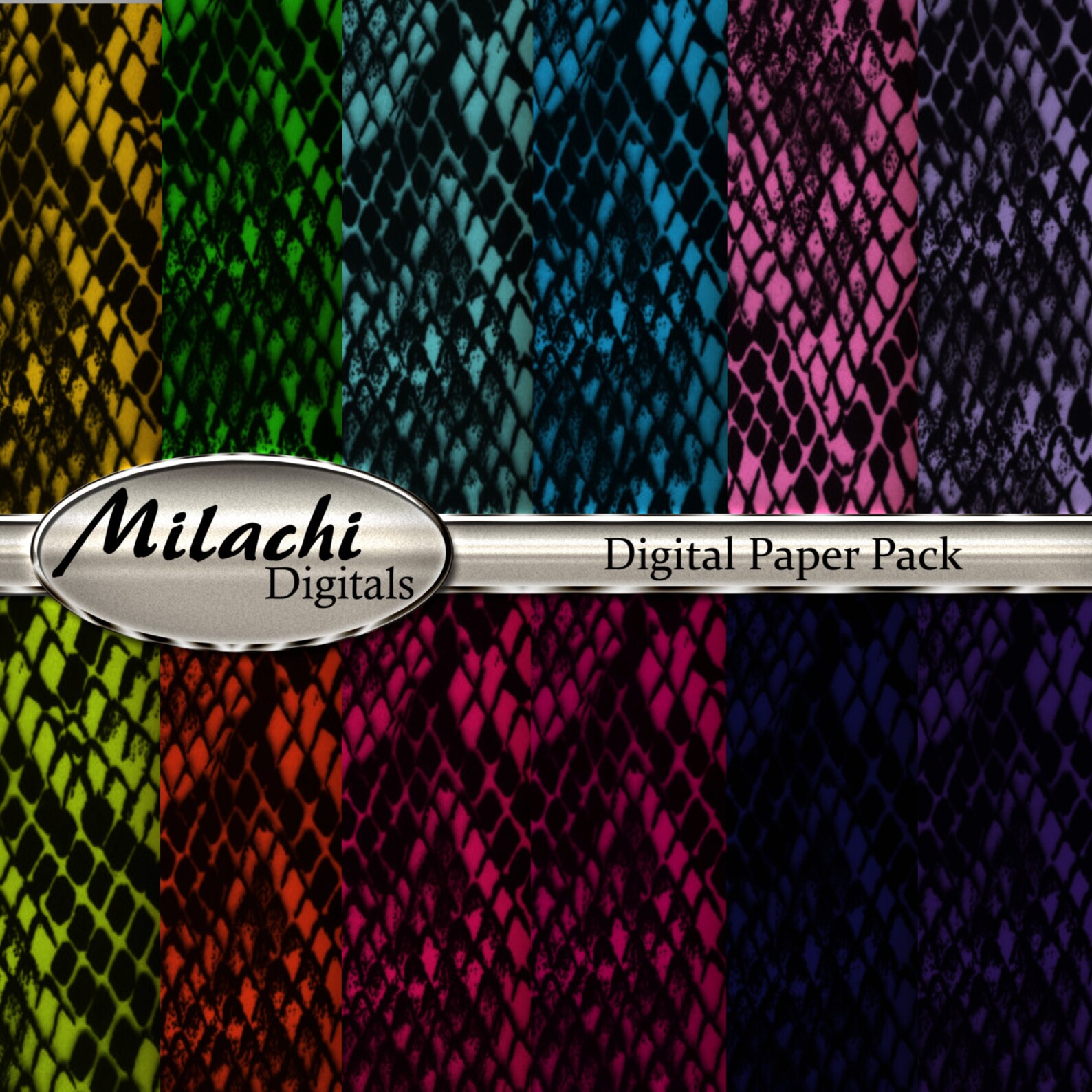 Snake Print Digital Paper Pack Commercial Use Instant | Etsy