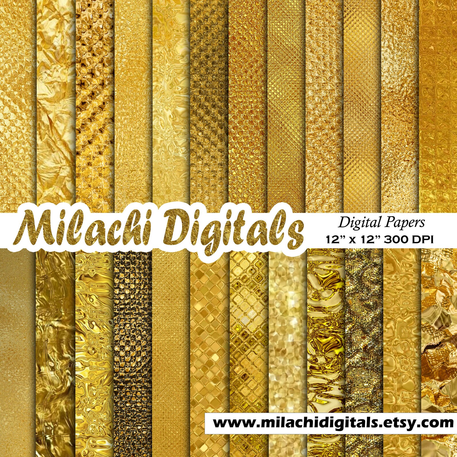 Gold Digital Paper Gold Scrapbook Paper Gold Patterns Gold - Etsy