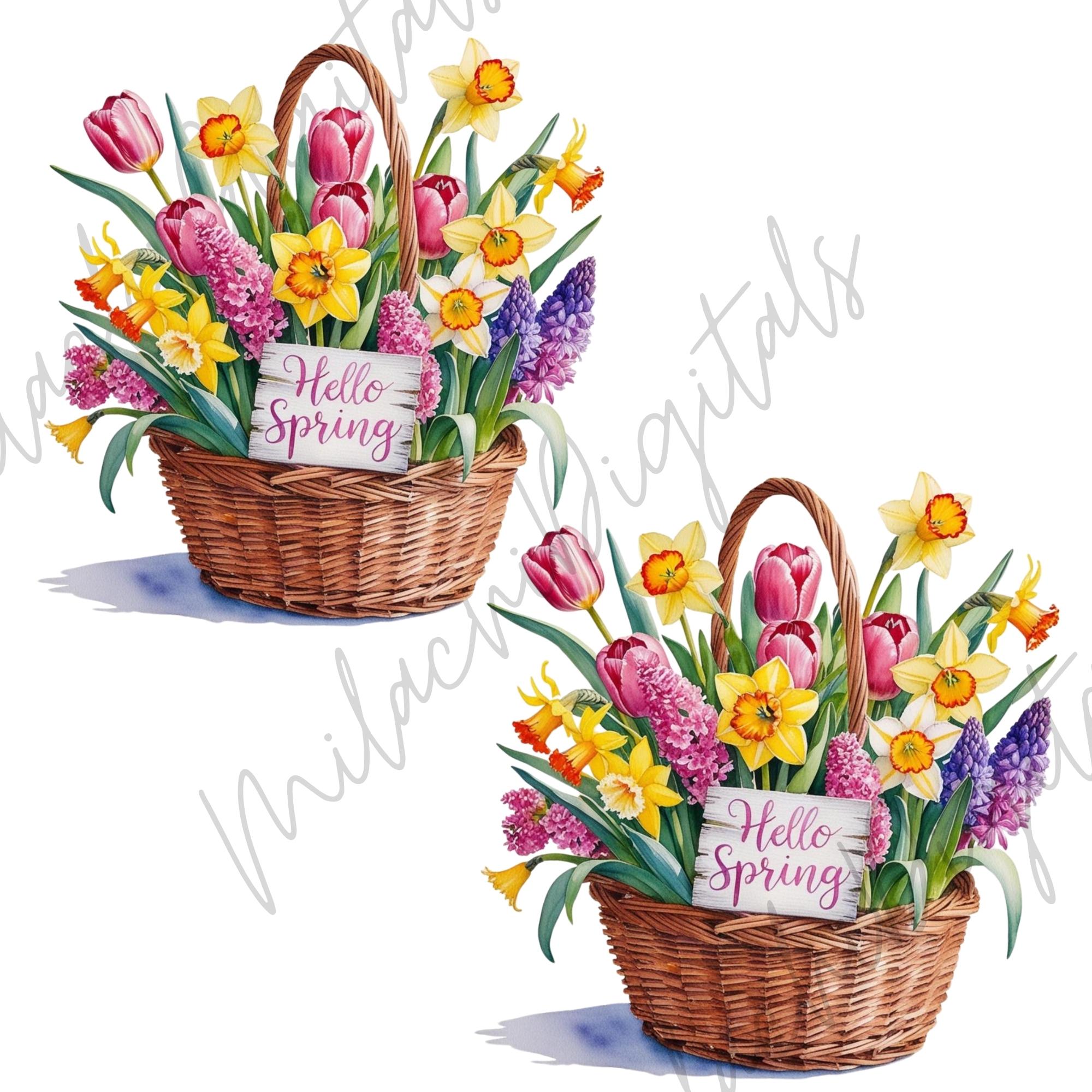 Spring Flowers Clipart Bundle, 14 PNG Images With Transparent ...