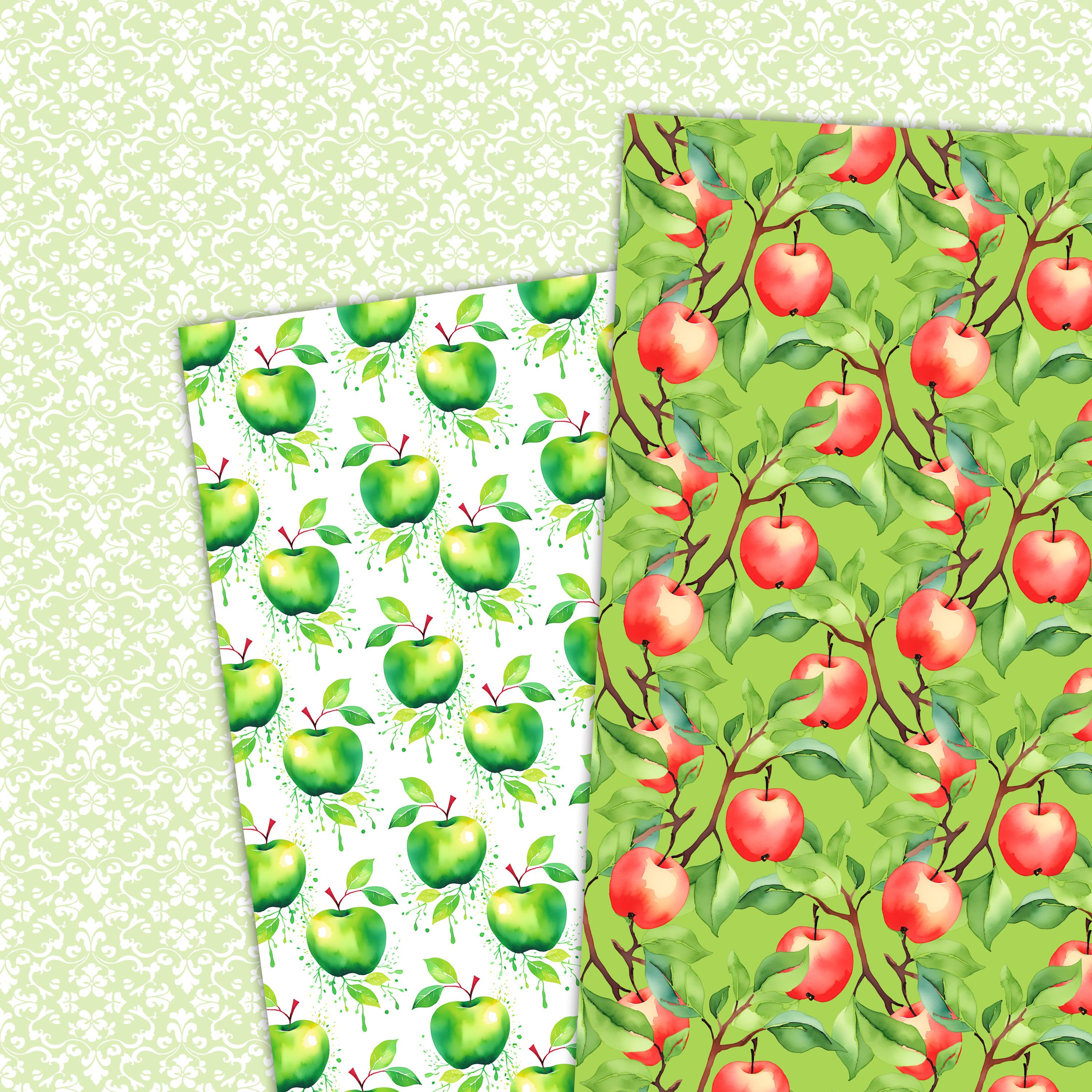 Apple Digital Paper, Seamless 12"x12" Scrapbook Paper, Fruit Junk ...