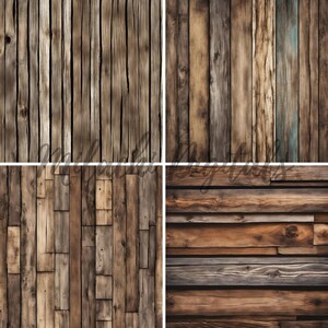 Wood Texture Digital Paper Pack 12"x12", Journal Pages, Scrapbook Paper ...
