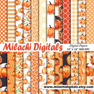 Thanksgiving Digital Paper, Seamless Pattern, 12"x12" Scrapbook Paper ...
