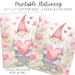 Valentine's Day Gnome Printable Writing Paper Stationery, Digital Paper ...