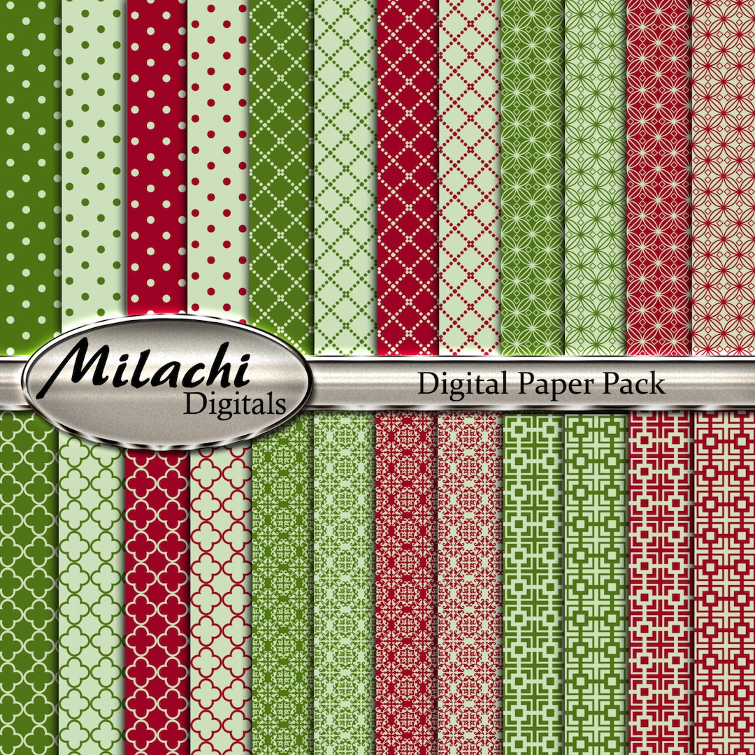 Christmas Digital Paper Pack - Commercial Use - Instant Download - M224 ...