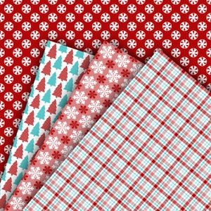 Christmas Digital Paper, Holiday Scrapbook Papers, Snowflake Wallpaper ...