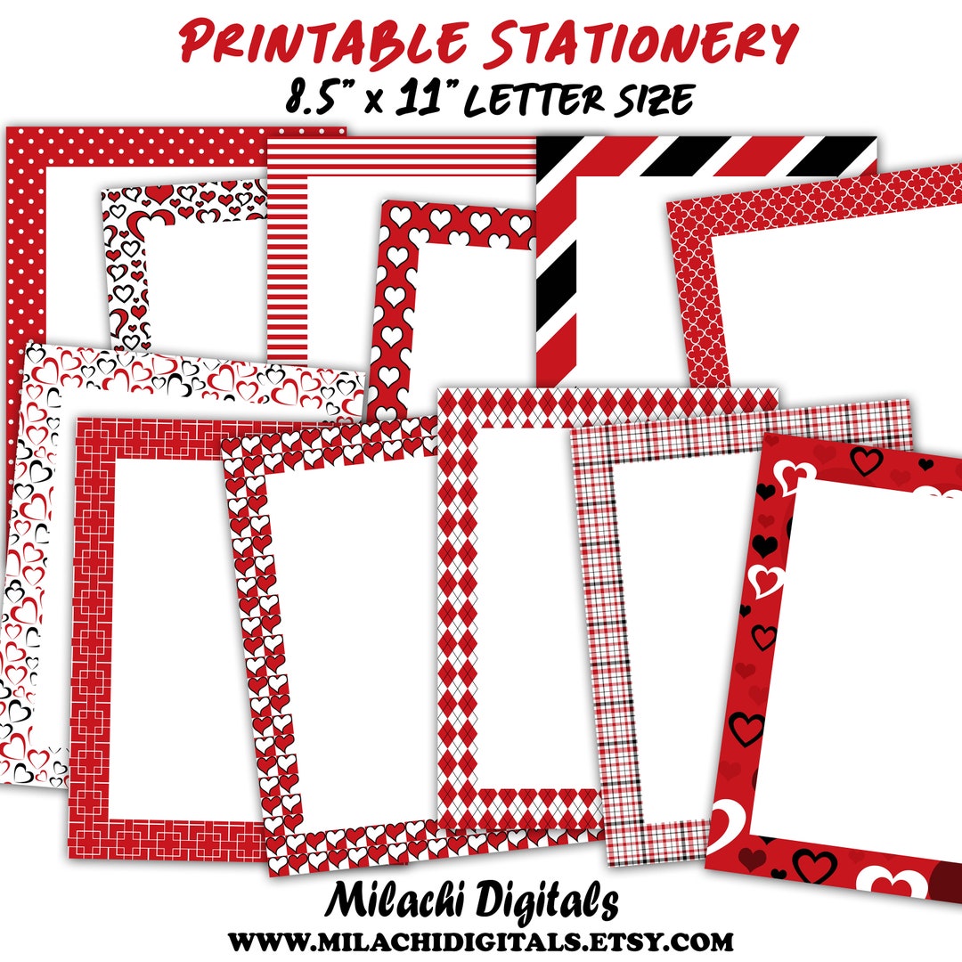 Printable Valentine's Day Stationery Letter Paper Valentine's Day ...