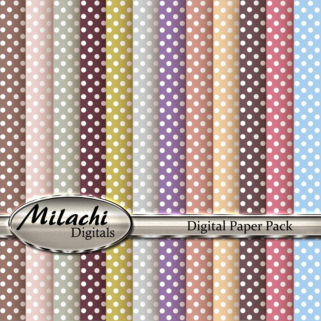 Polka Dots Digital Paper Pack - Commercial Use - Instant Download - M76 ...