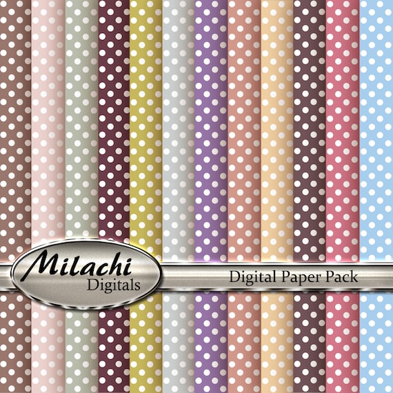 Polka Dots Digital Paper Pack Commercial Use Instant - Etsy