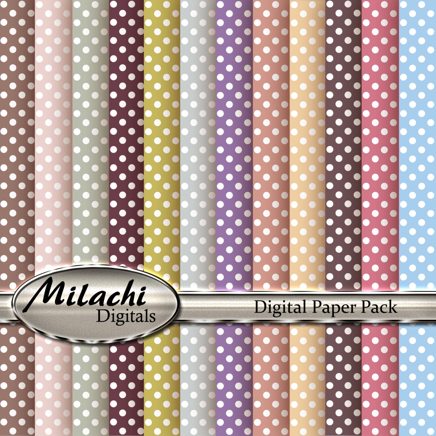 Polka Dots Digital Paper Pack Commercial Use Instant | Etsy