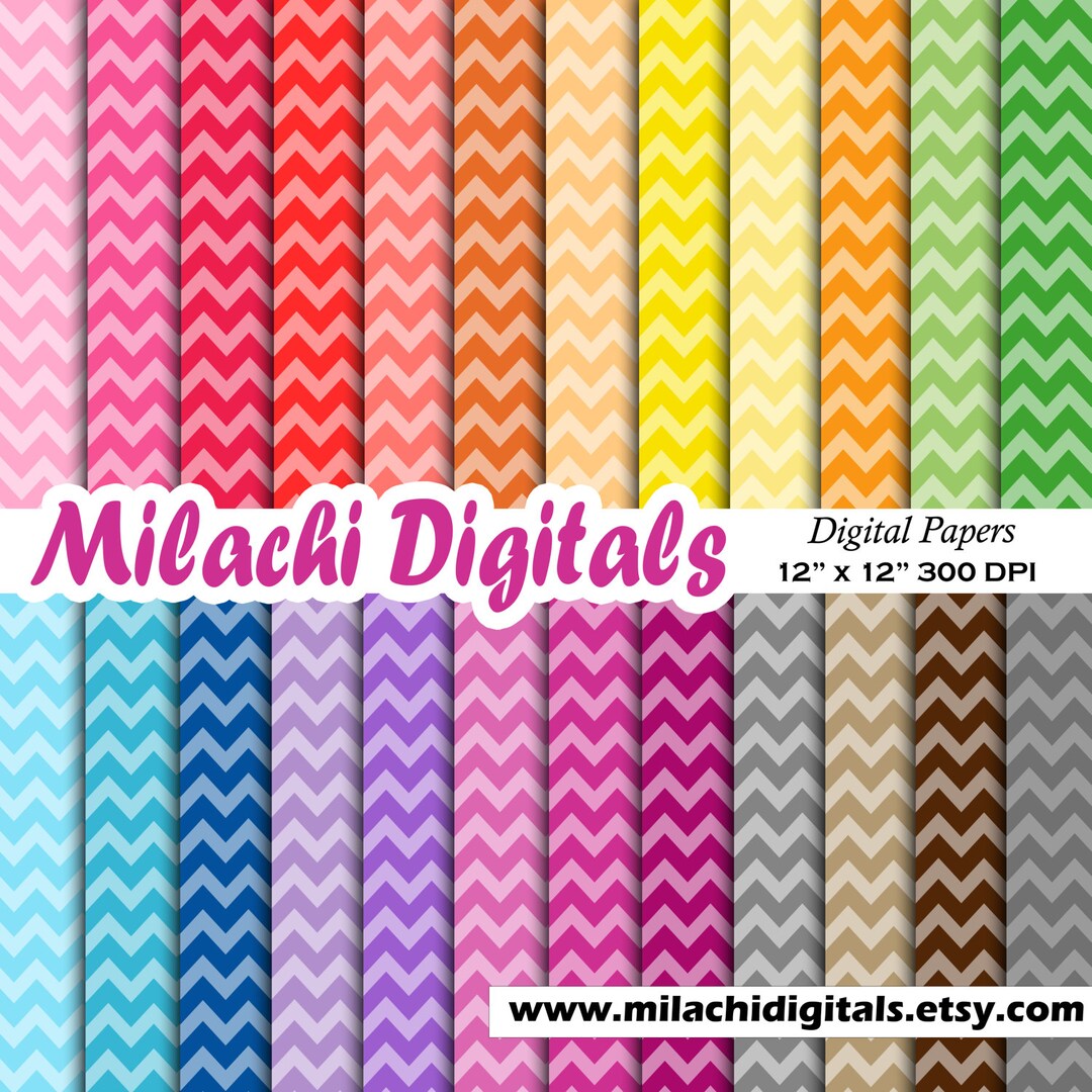 Chevron Digital Papers, Scrapbook Papers, Zigzag Wallpaper, Background ...