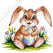 Easter Bunny Clipart Bundle, 12 PNG Images With Transparent Background ...