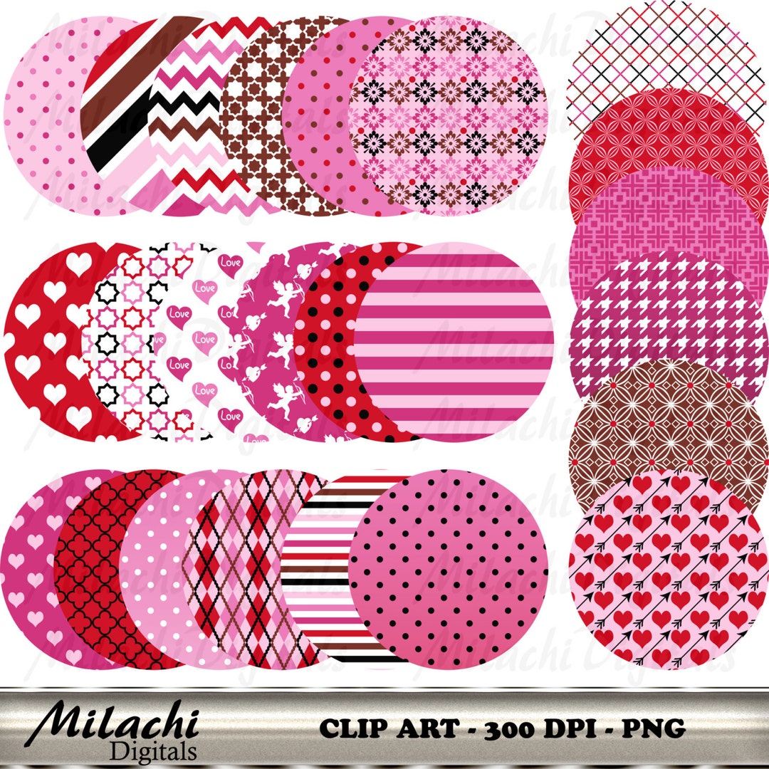 Valentine's Day Circles Clip Art Digital Clipart Commercial Use ...